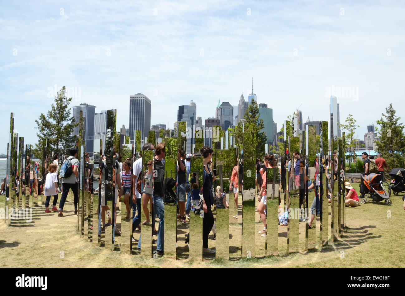 Mirror Labyrinth jeppe hein scupture new york brooklyn usa Stock Photo ...