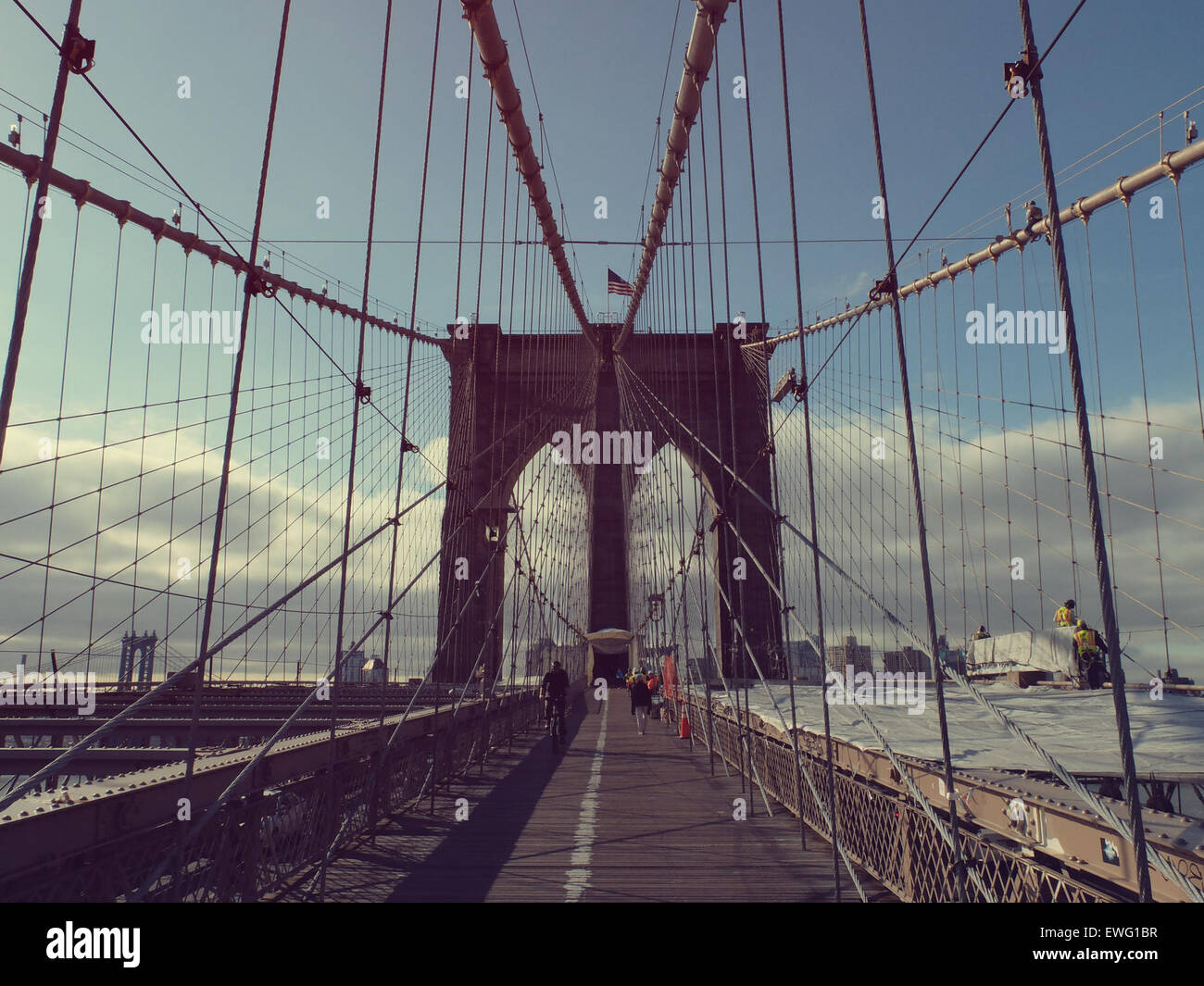 Brooklyn bridge construction hi-res stock photography and images - Alamy