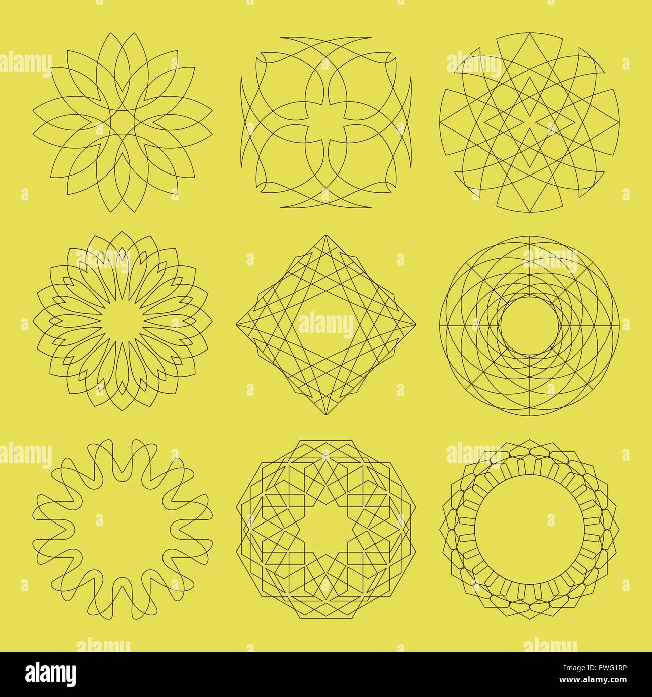 Guilloche vector elements Stock Vector Image & Art - Alamy