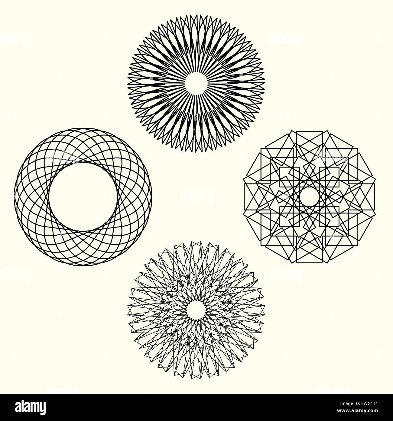 Guilloche vector elements Stock Vector Image & Art - Alamy