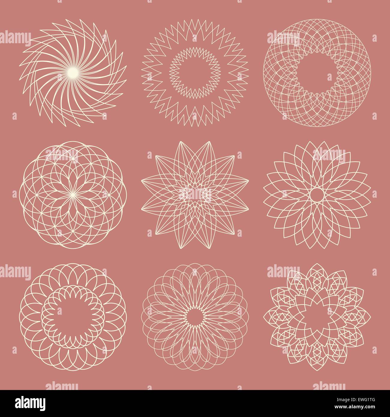 Guilloche vector elements Stock Vector Image & Art - Alamy