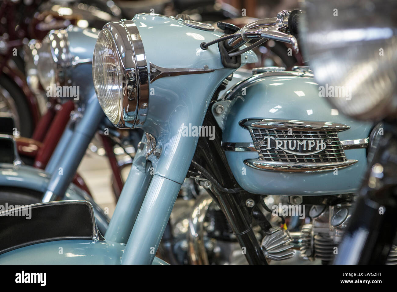 Triumph classic motorcycle trademark insignia Stock Photo - Alamy