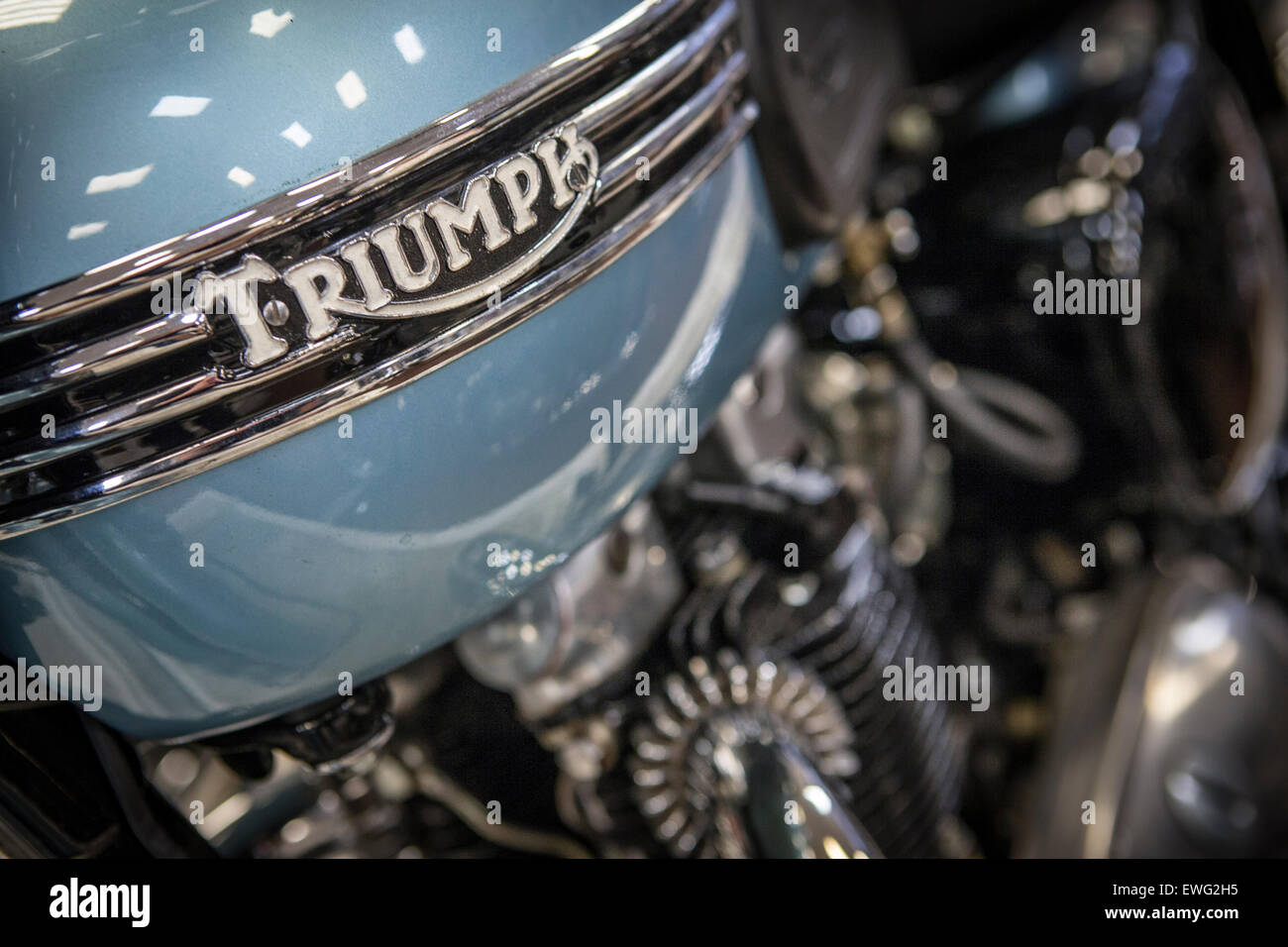 Triumph classic motorcycle trademark insignia Stock Photo - Alamy