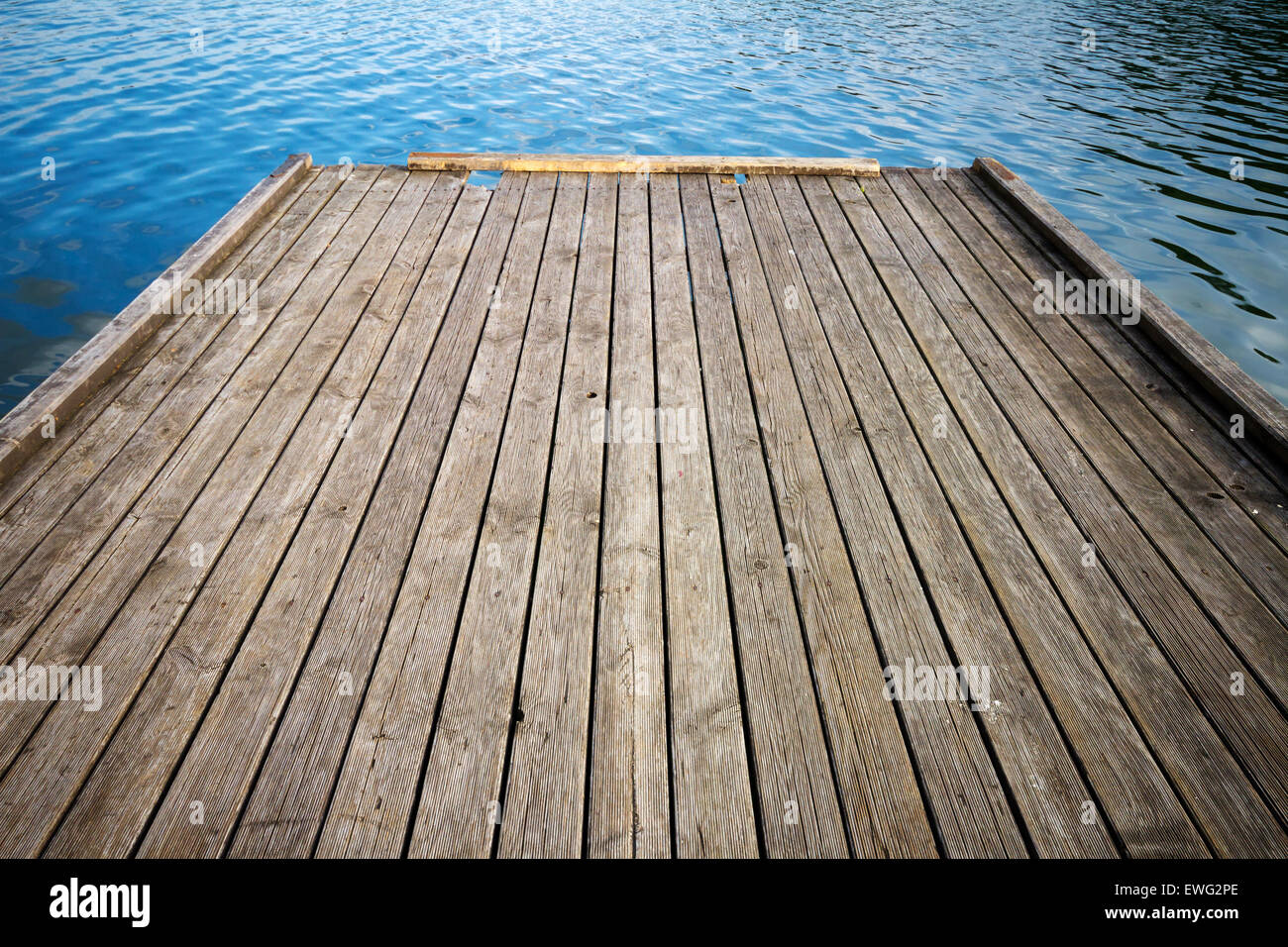 Old wooden bridge and lake Stock Photo - Alamy