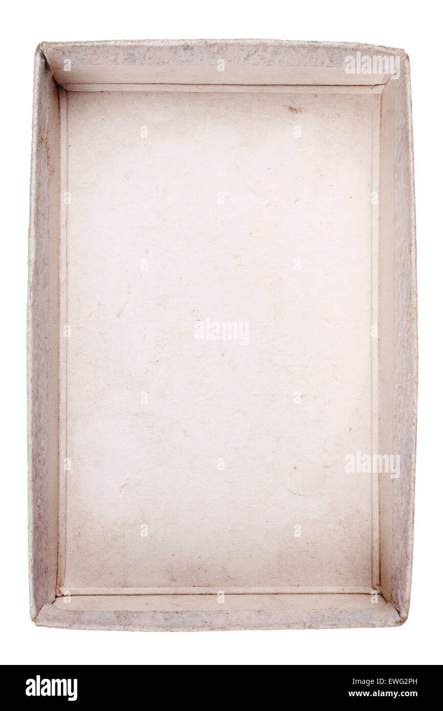Top view of old carton box isolated on white background Stock Photo - Alamy