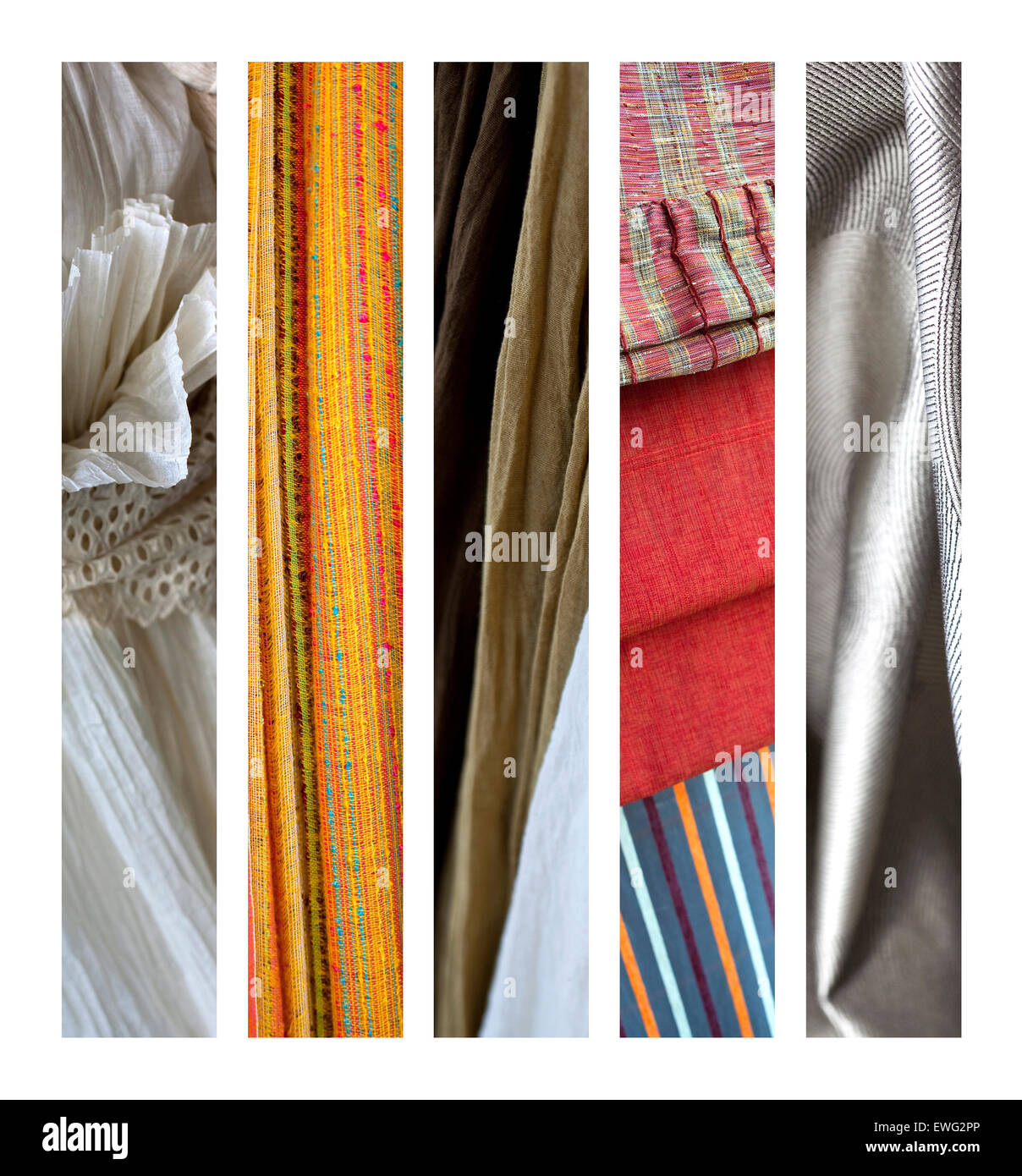 Textures and backgrounds of fabrics on a collage Stock Photo - Alamy