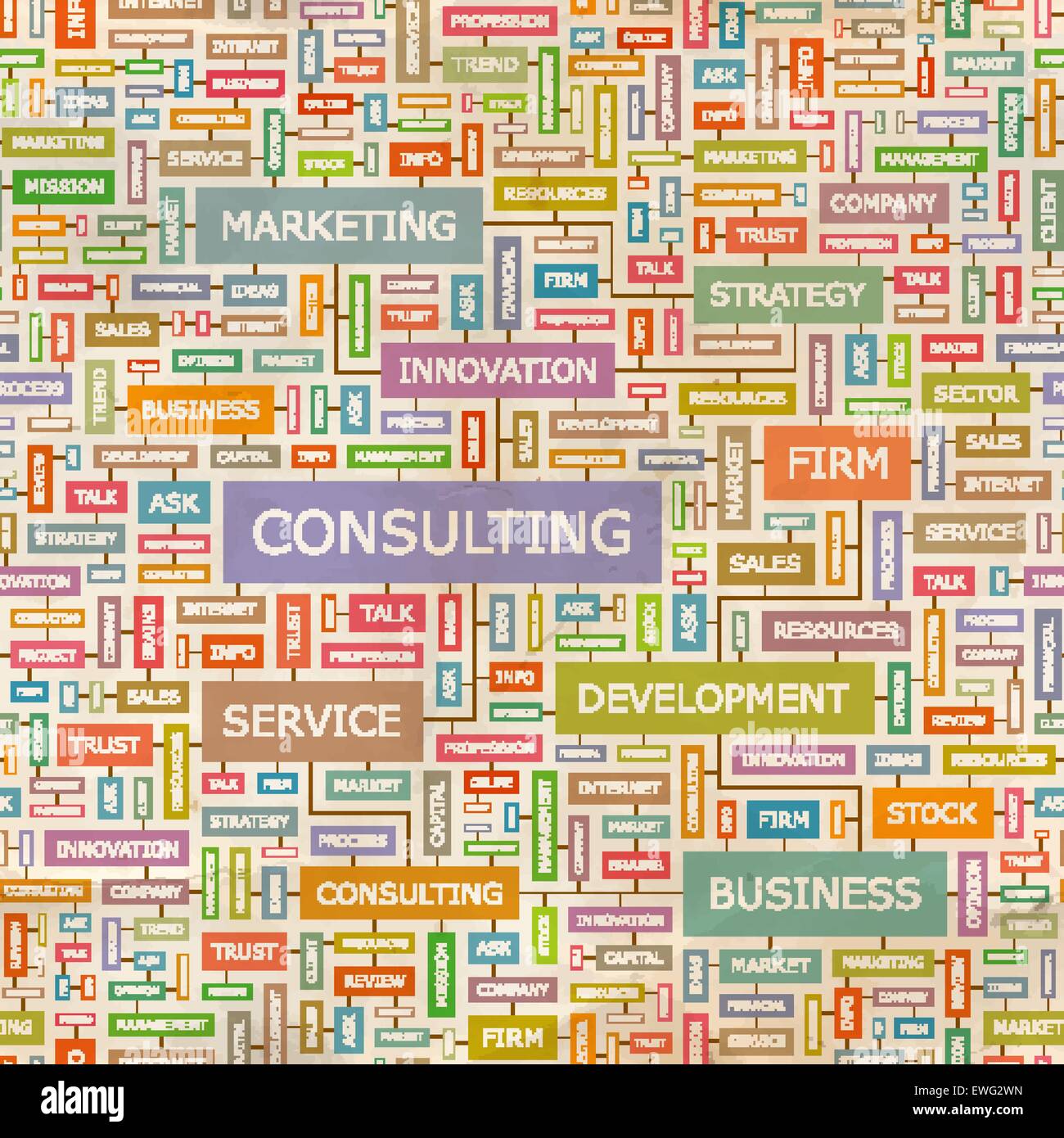 CONSULTING. Seamless pattern. Concept related words in tag cloud ...