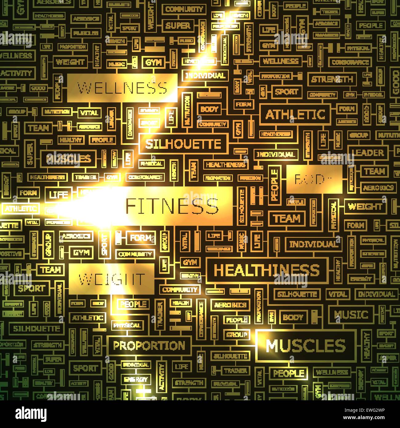 FITNESS. Word cloud illustration. Tag cloud concept collage Stock ...