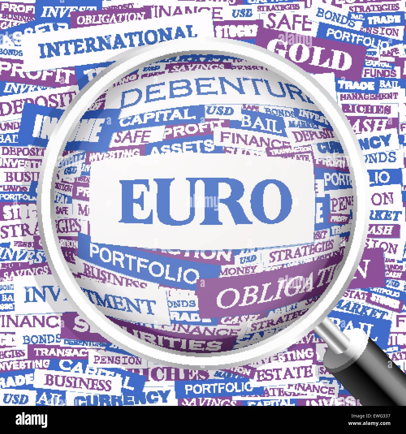 EURO. Word cloud illustration. Tag cloud concept collage Stock Vector ...