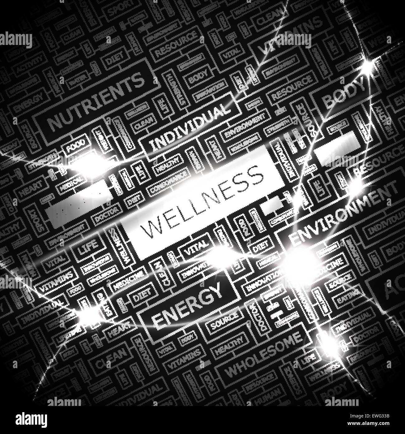 WELLNESS. Word cloud concept illustration. Wordcloud collage Stock ...