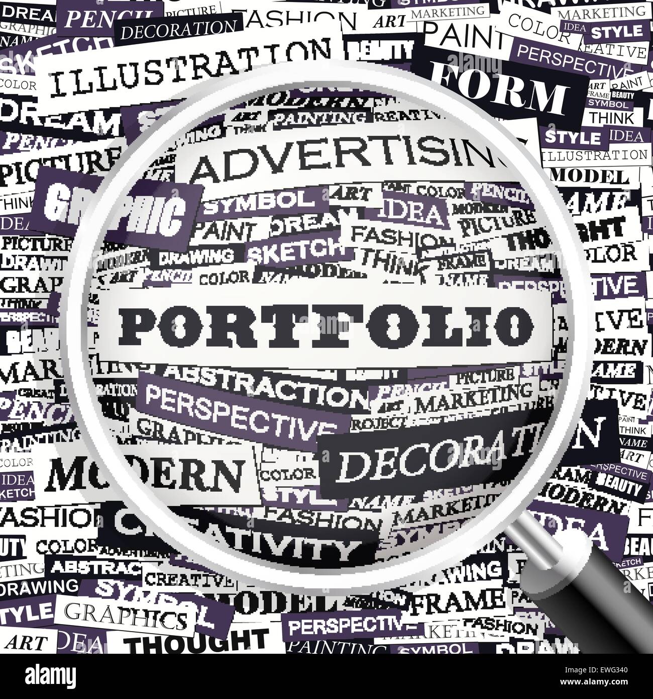 PORTFOLIO. Word cloud illustration. Tag cloud concept collage Stock ...
