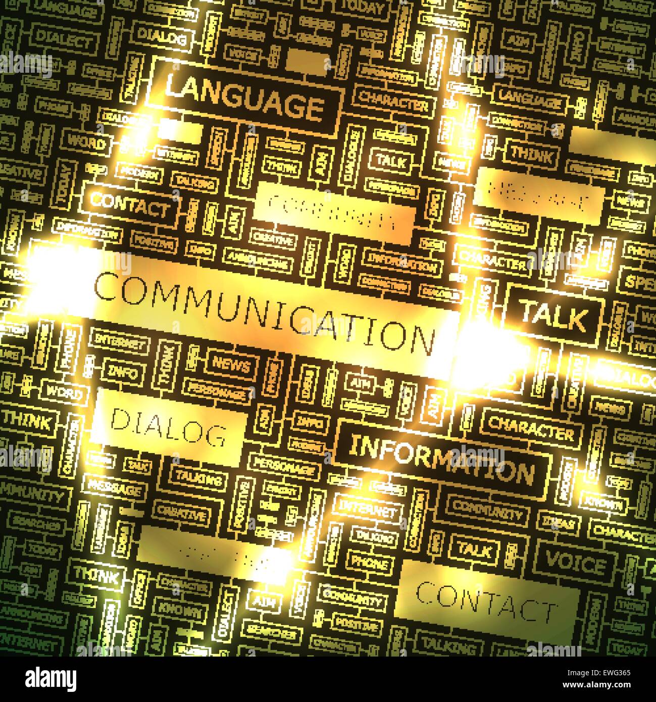 COMMUNICATION. Word cloud illustration. Tag cloud concept collage ...