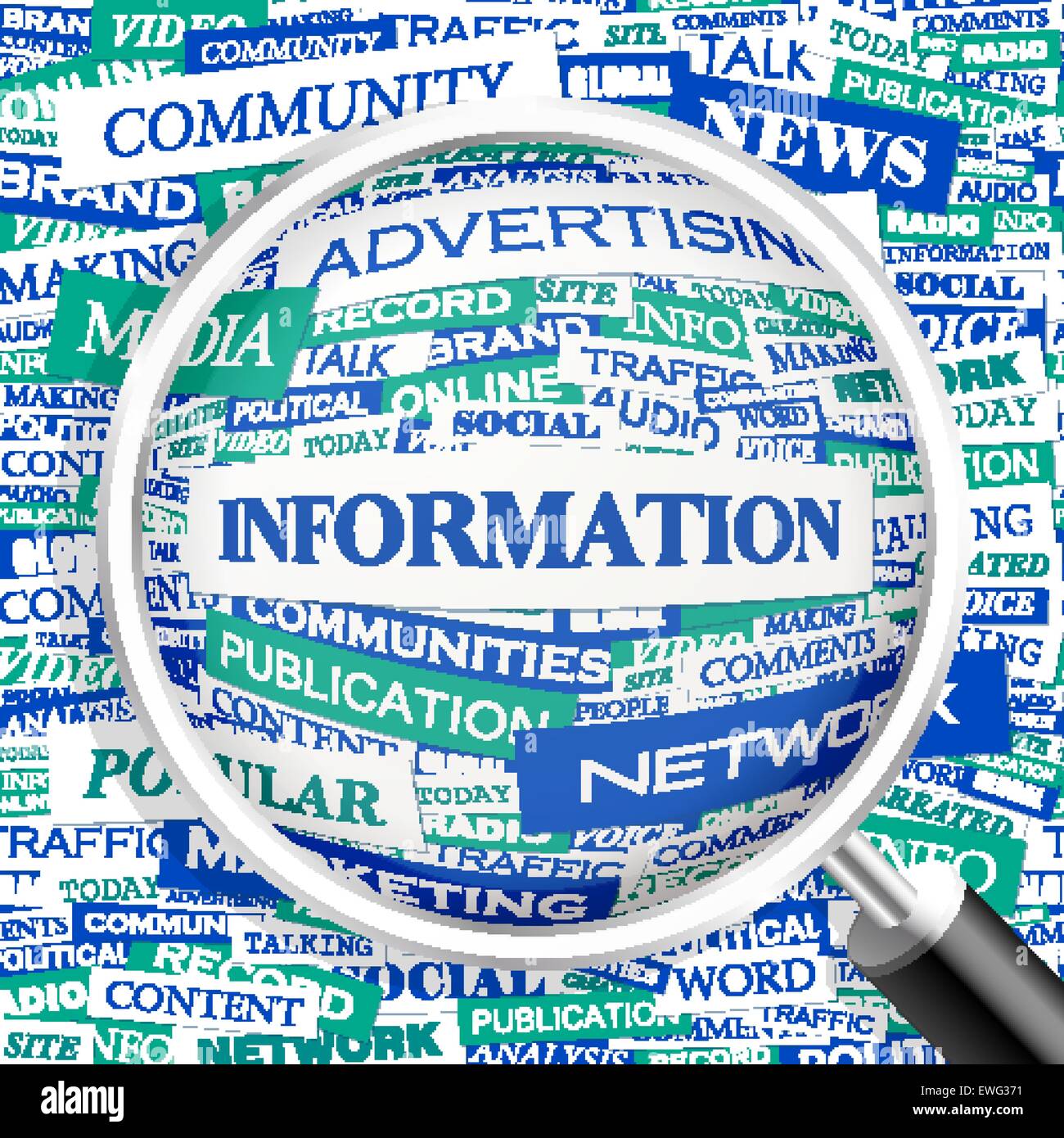 INFORMATION. Word cloud illustration. Tag cloud concept collage Stock ...