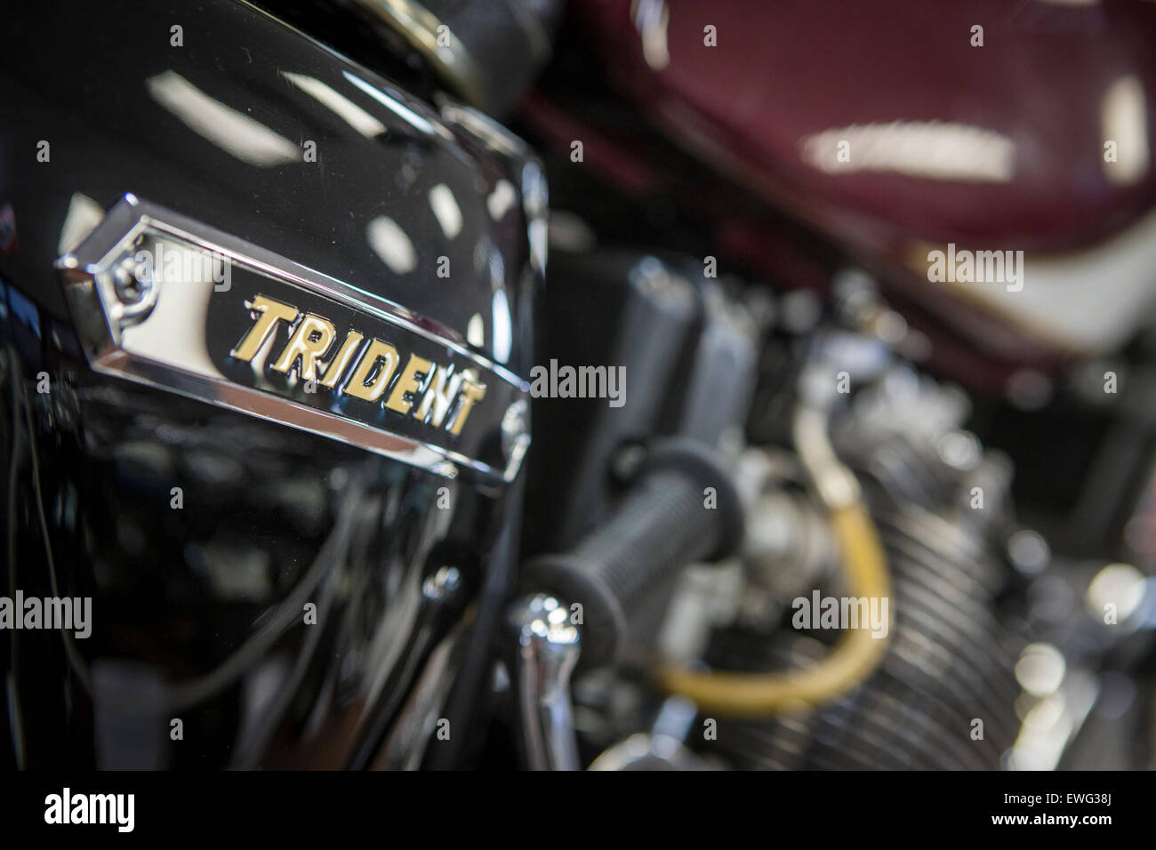 Triumph Trident classic motorcycle trademark insignia Stock Photo - Alamy