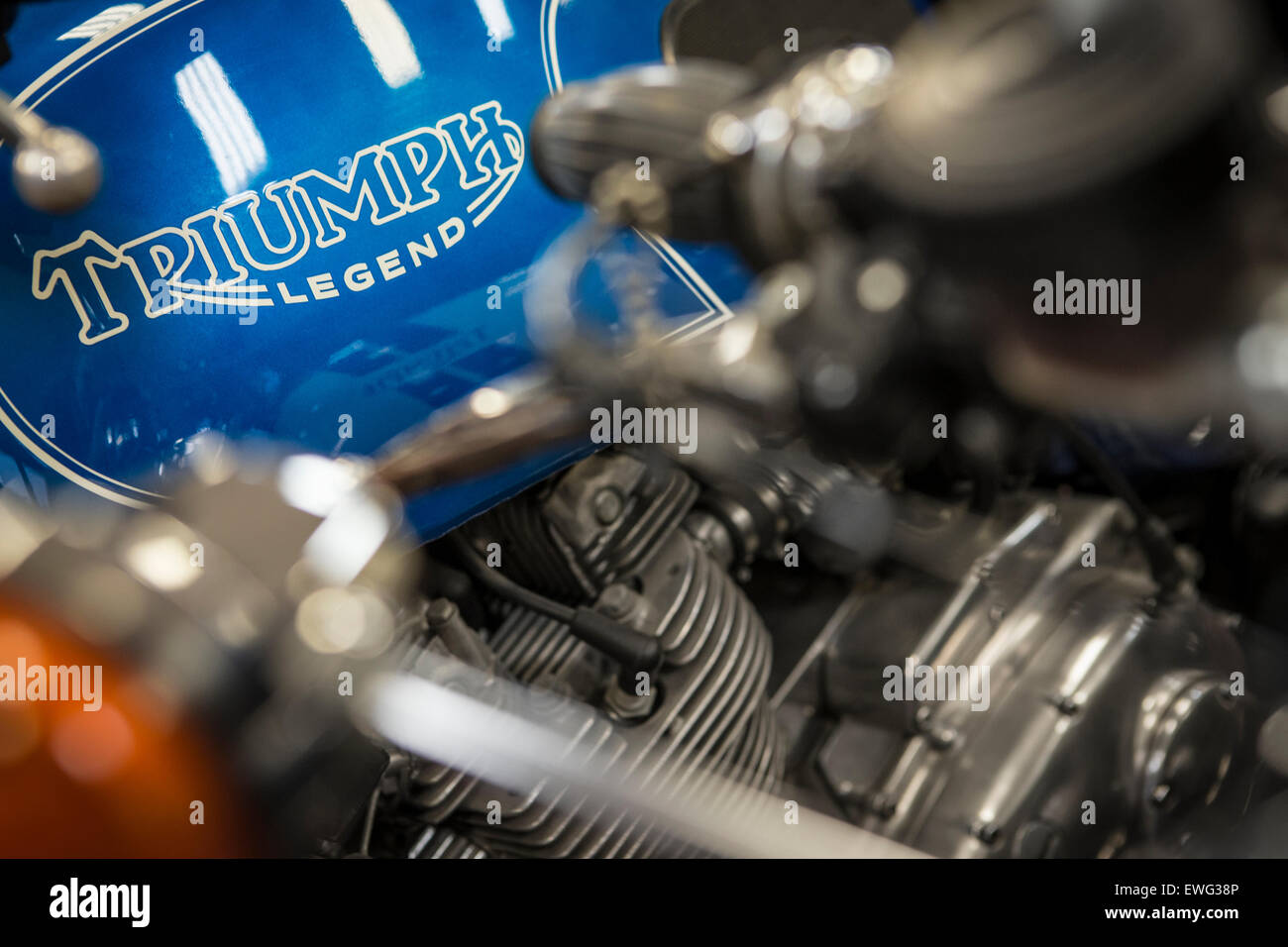 Triumph Legend classic motorcycle trademark insignia Stock Photo - Alamy