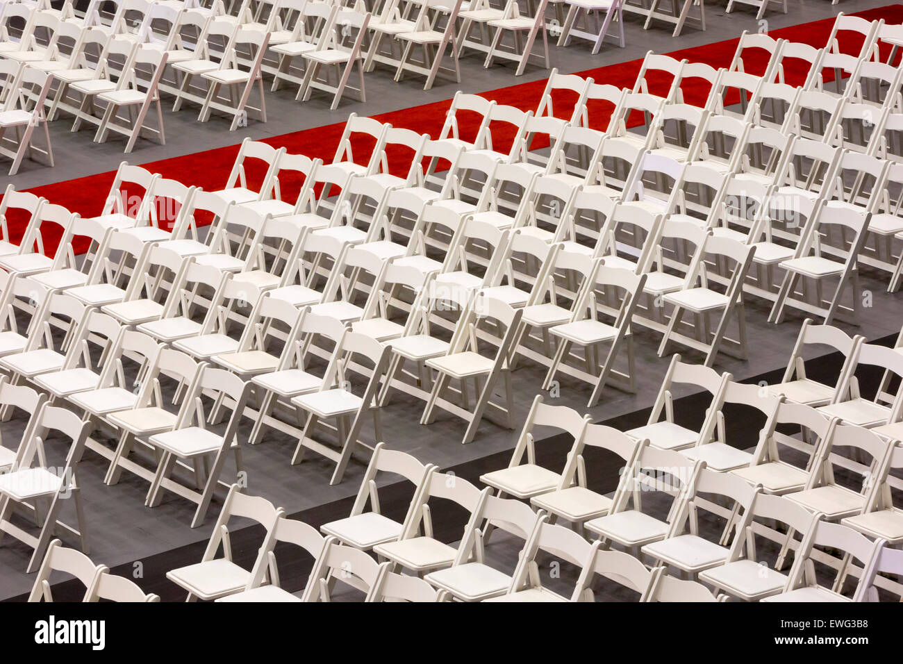 Detroit, Michigan - Empty chairs before the graduation ceremony at the ...