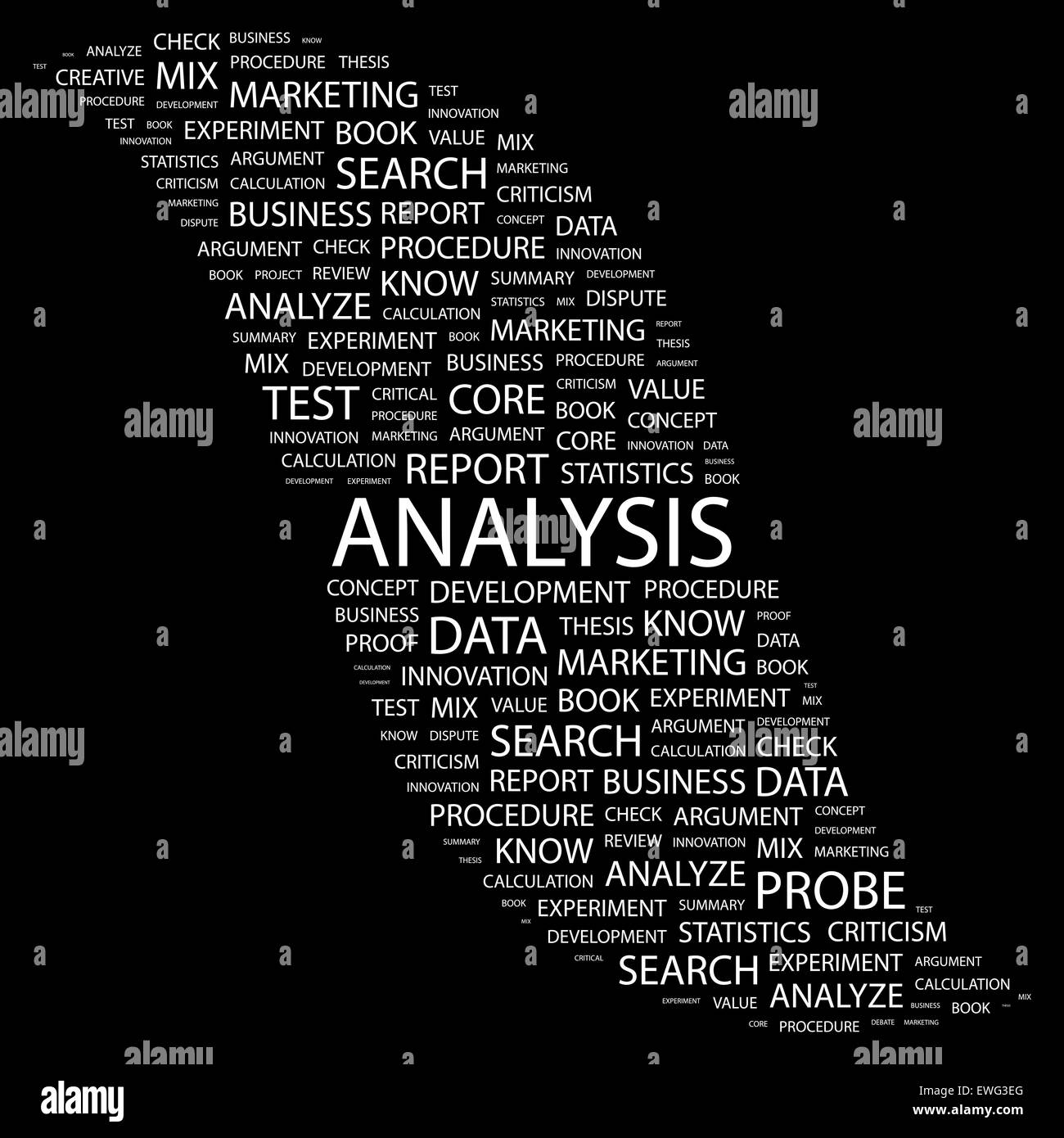 ANALYSIS. Word cloud illustration. Tag cloud concept collage Stock ...