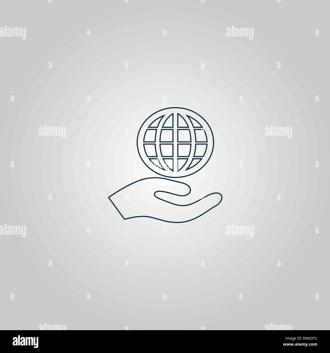 Globe icon with hand, vector illustration Stock Vector Image & Art - Alamy