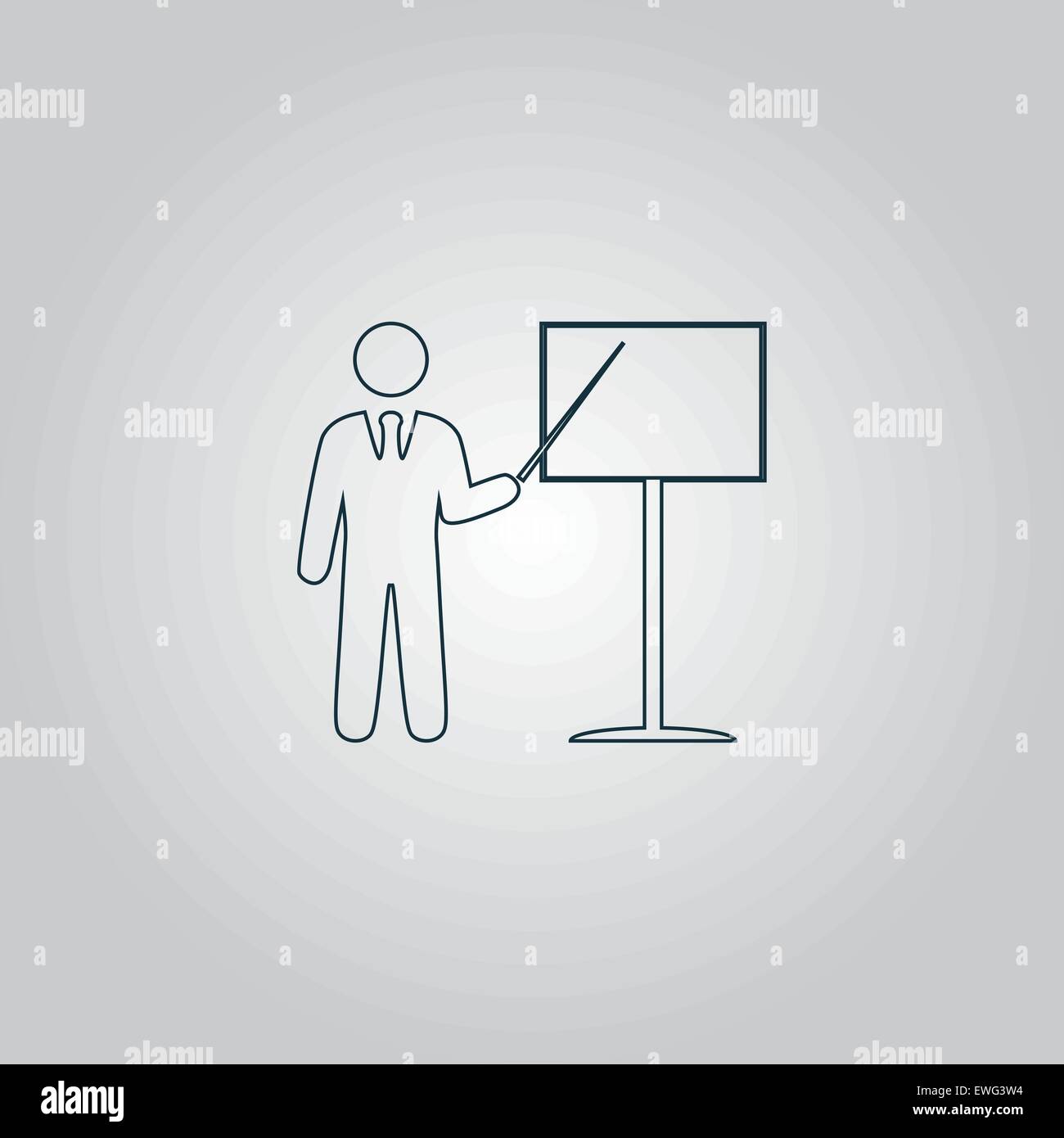 Presentation sign icon. Man standing with pointer Stock Vector Image ...