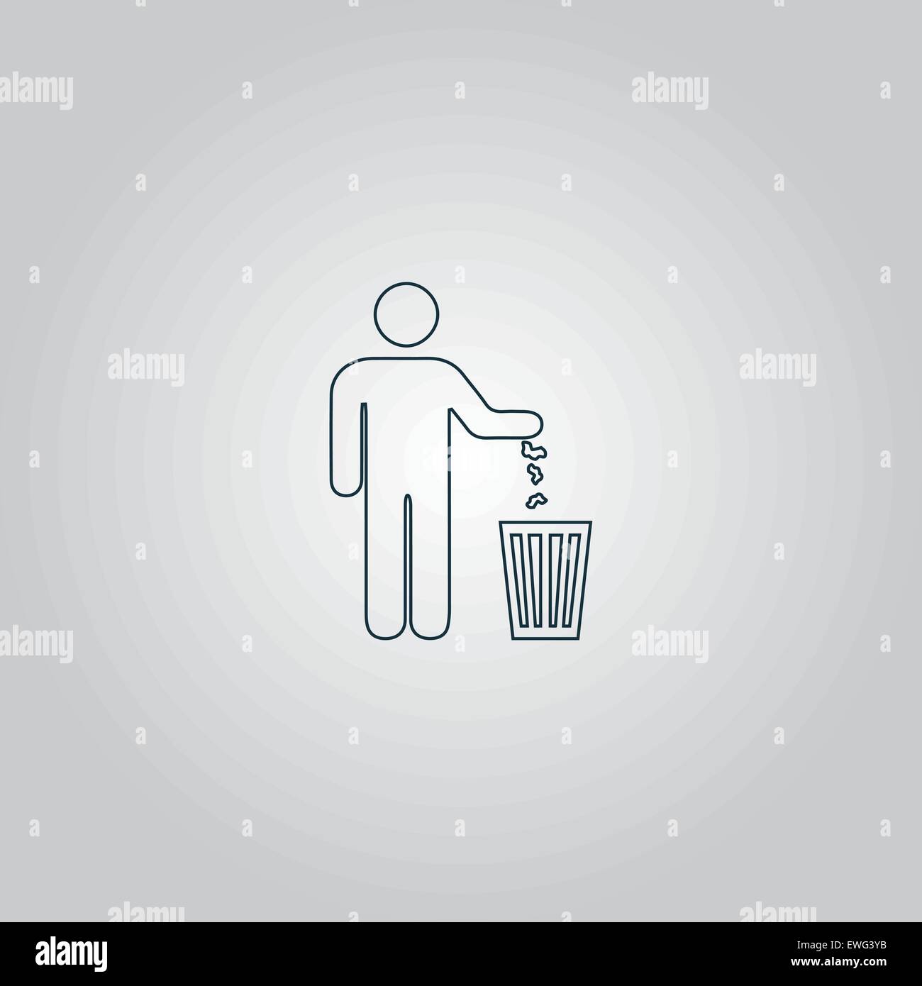 bin symbol on gray background Stock Vector Image & Art - Alamy