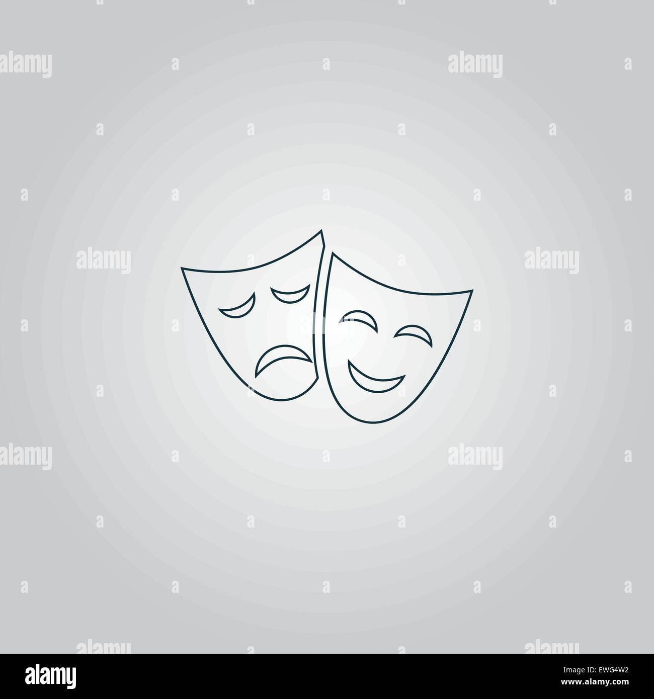 Happy sad mask icon simple hi-res stock photography and images - Alamy