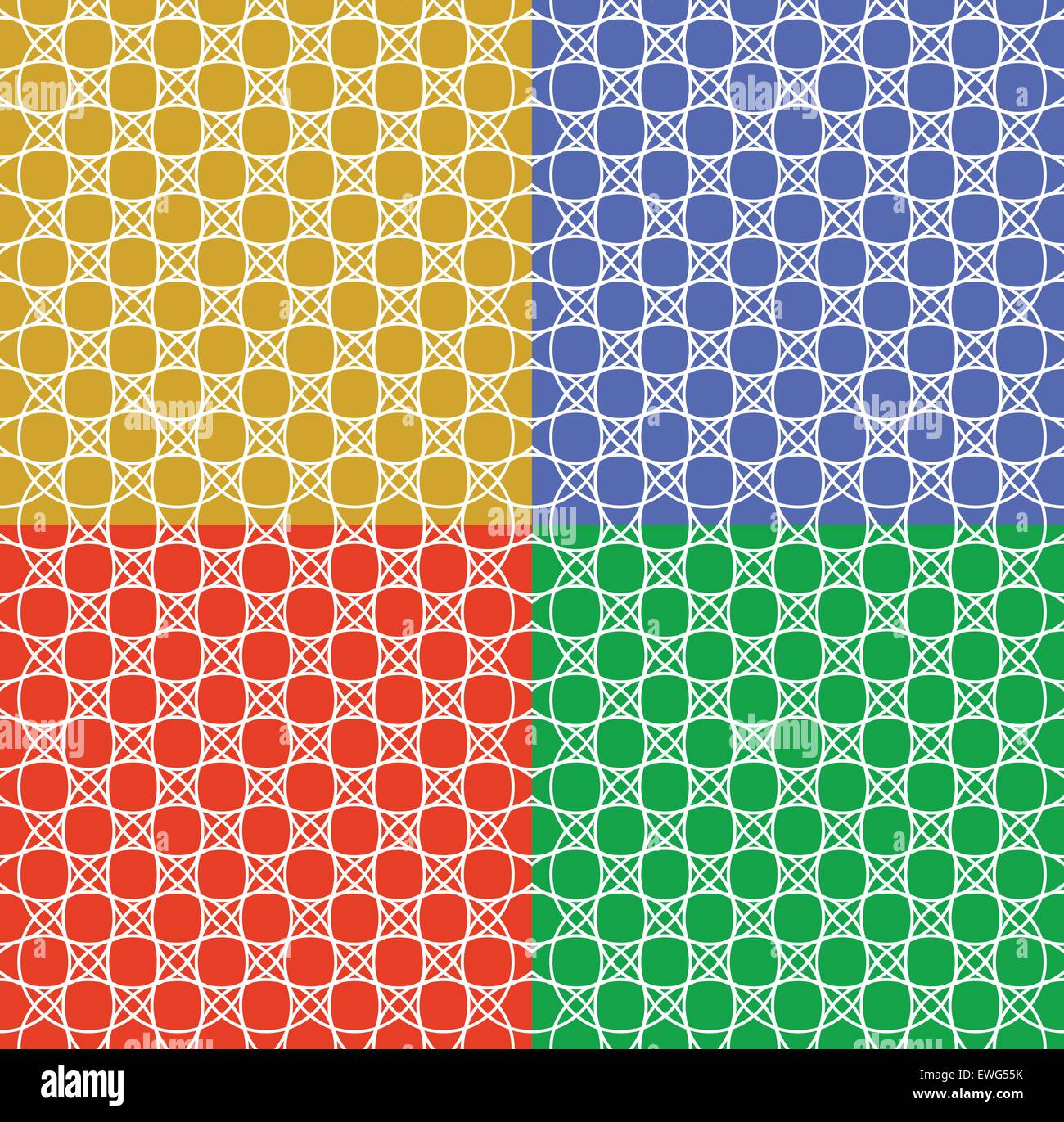 Set of seamless patterns in different colors with overlapping circle ...