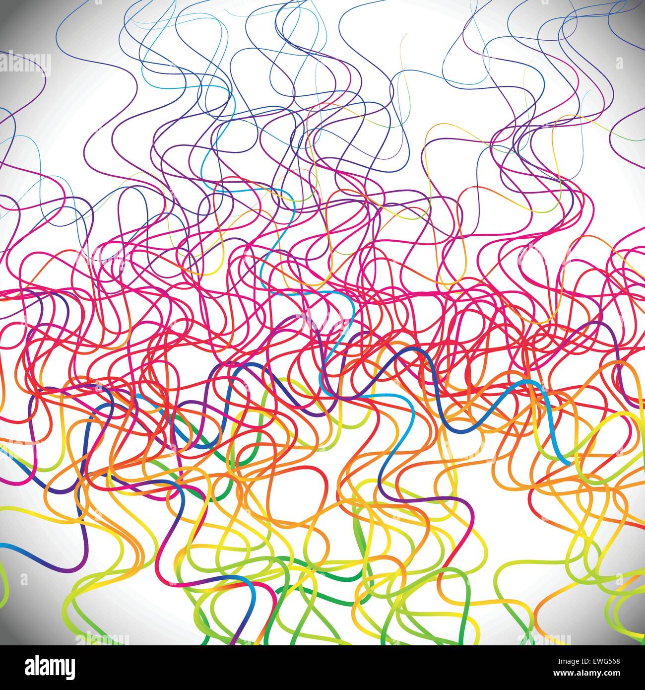 Wavy lines abstract, artistic illustration in spectrum colors. Scribble ...