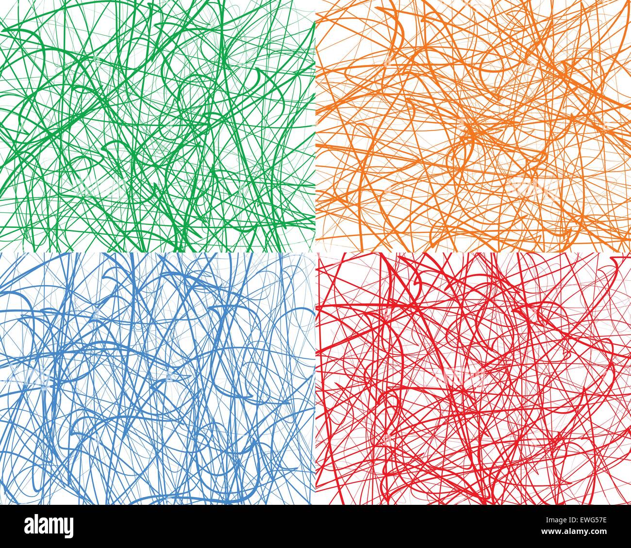 Random lines, abstract wavy lines. Vector background. Set of 4 colors ...