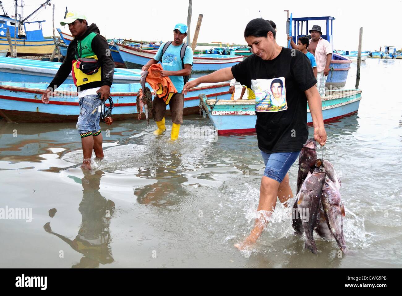 Perela fish - Port in PUERTO PIZARRO. Department of Tumbes .PERU Stock ...
