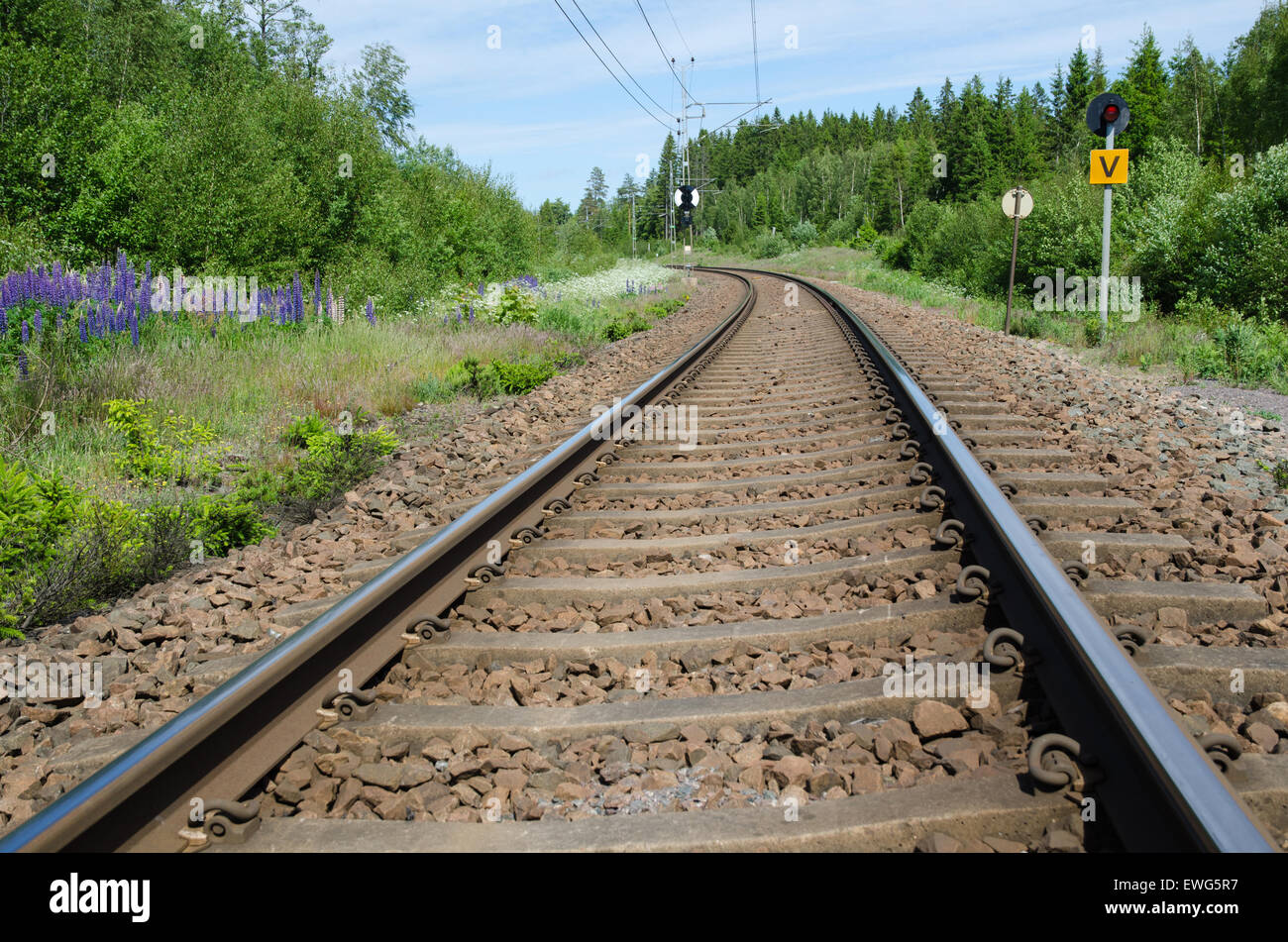 Curve in railroad track hi-res stock photography and images - Alamy