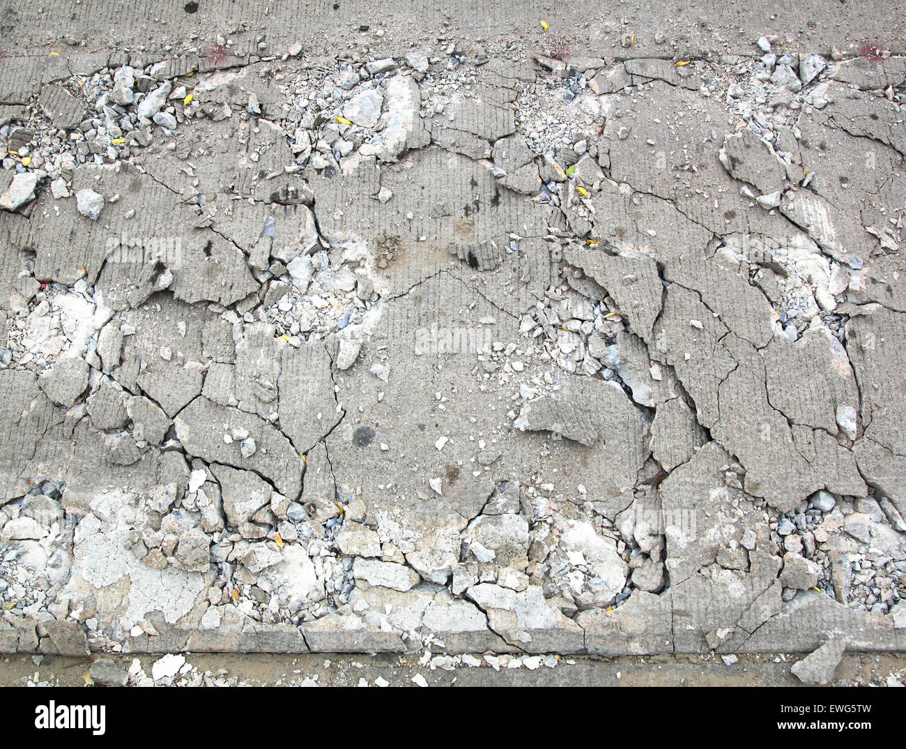 Cement fracture surface destruction construction of the road Stock ...