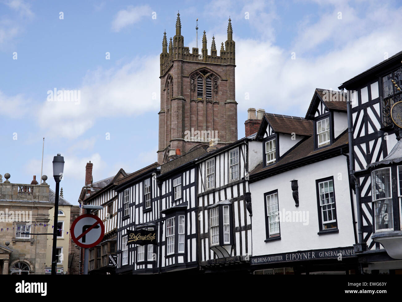 Half timbered buildings, Ludlow, Shropshire Stock Photo - Alamy