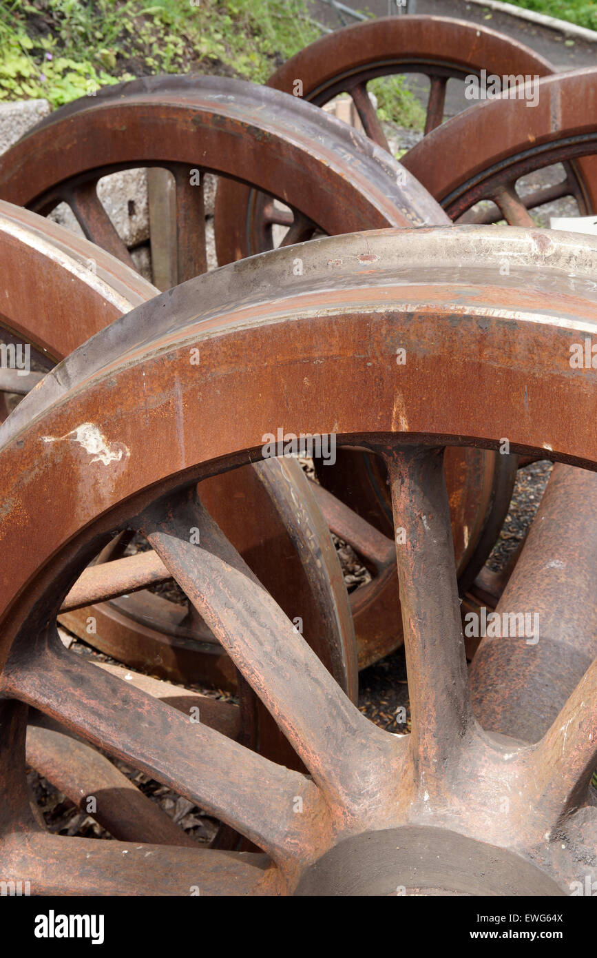 Detail of a rusting locomotive steam engine on the Severn Valley ...