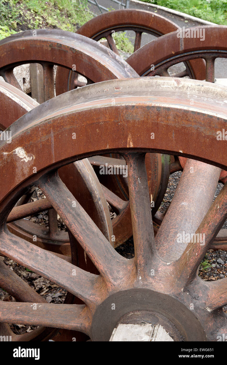 Detail of a rusting locomotive steam engine on the Severn Valley ...
