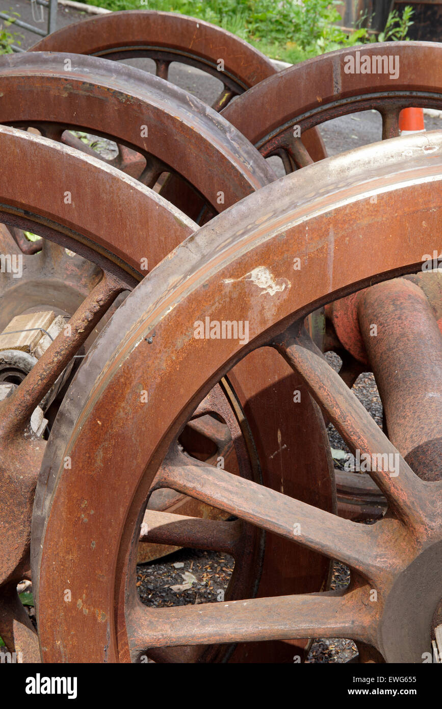 Detail of a rusting locomotive steam engine on the Severn Valley ...