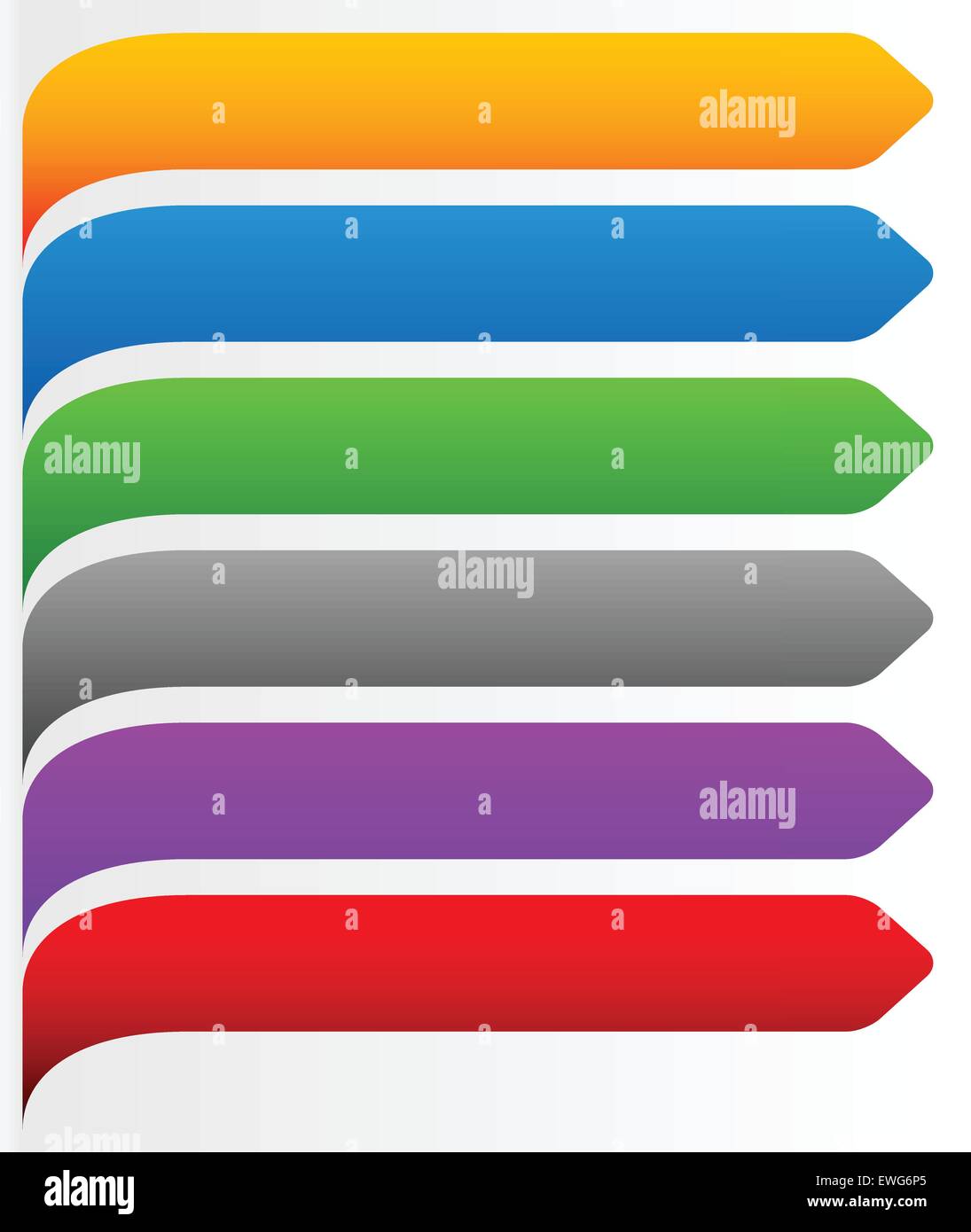 Banner, bookmark background curved at left edge. Editable vector Stock ...