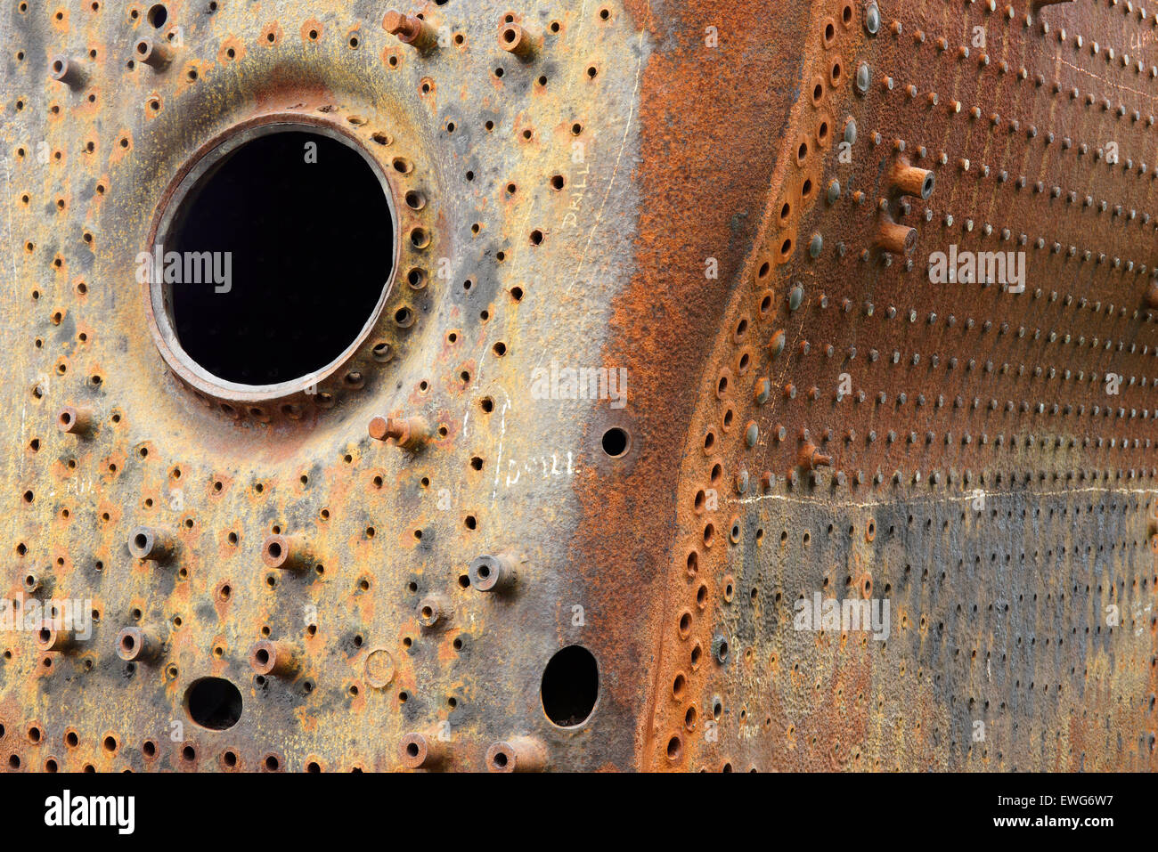 Detail of a rusting locomotive steam engine on the Severn Valley ...