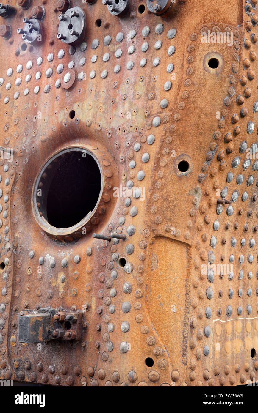 Detail of a rusting locomotive steam engine on the Severn Valley ...