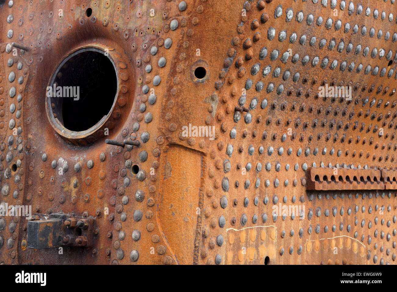 Detail of a rusting locomotive steam engine on the Severn Valley ...