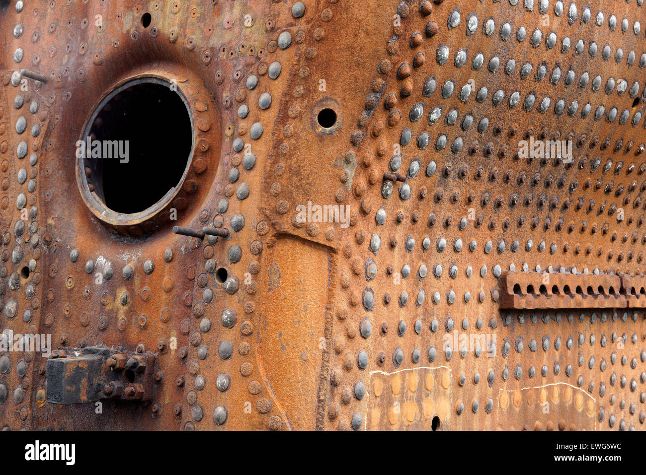 Detail of a rusting locomotive steam engine on the Severn Valley ...