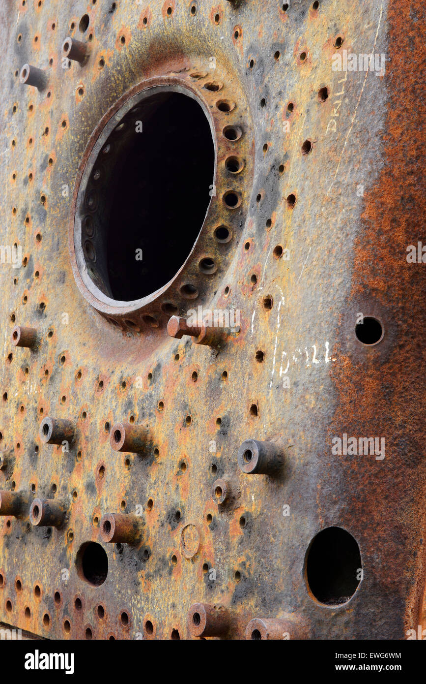 Detail of a rusting locomotive steam engine on the Severn Valley ...