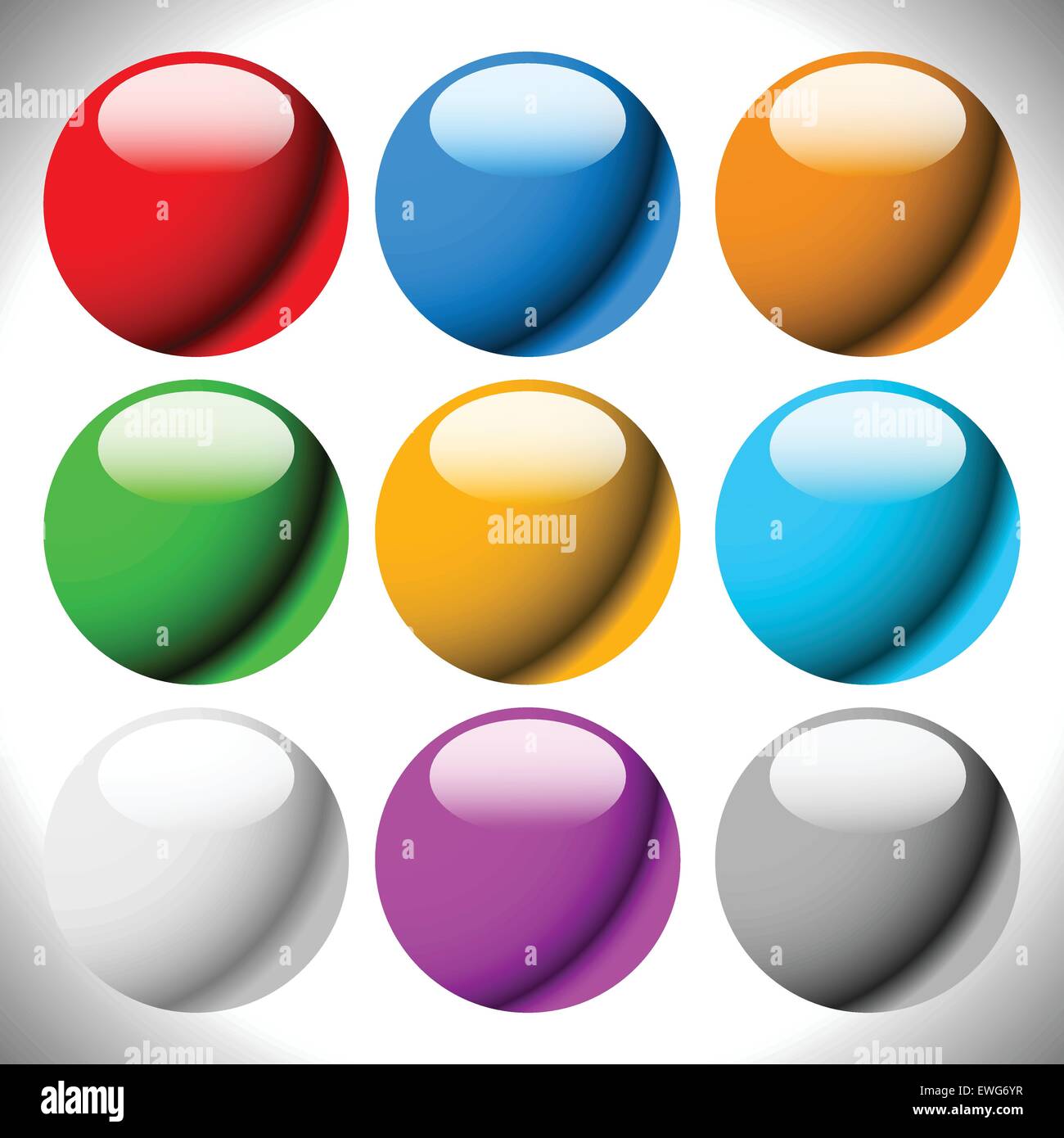 Empty circle button backgrounds, glossy spheres, balls Stock Vector ...