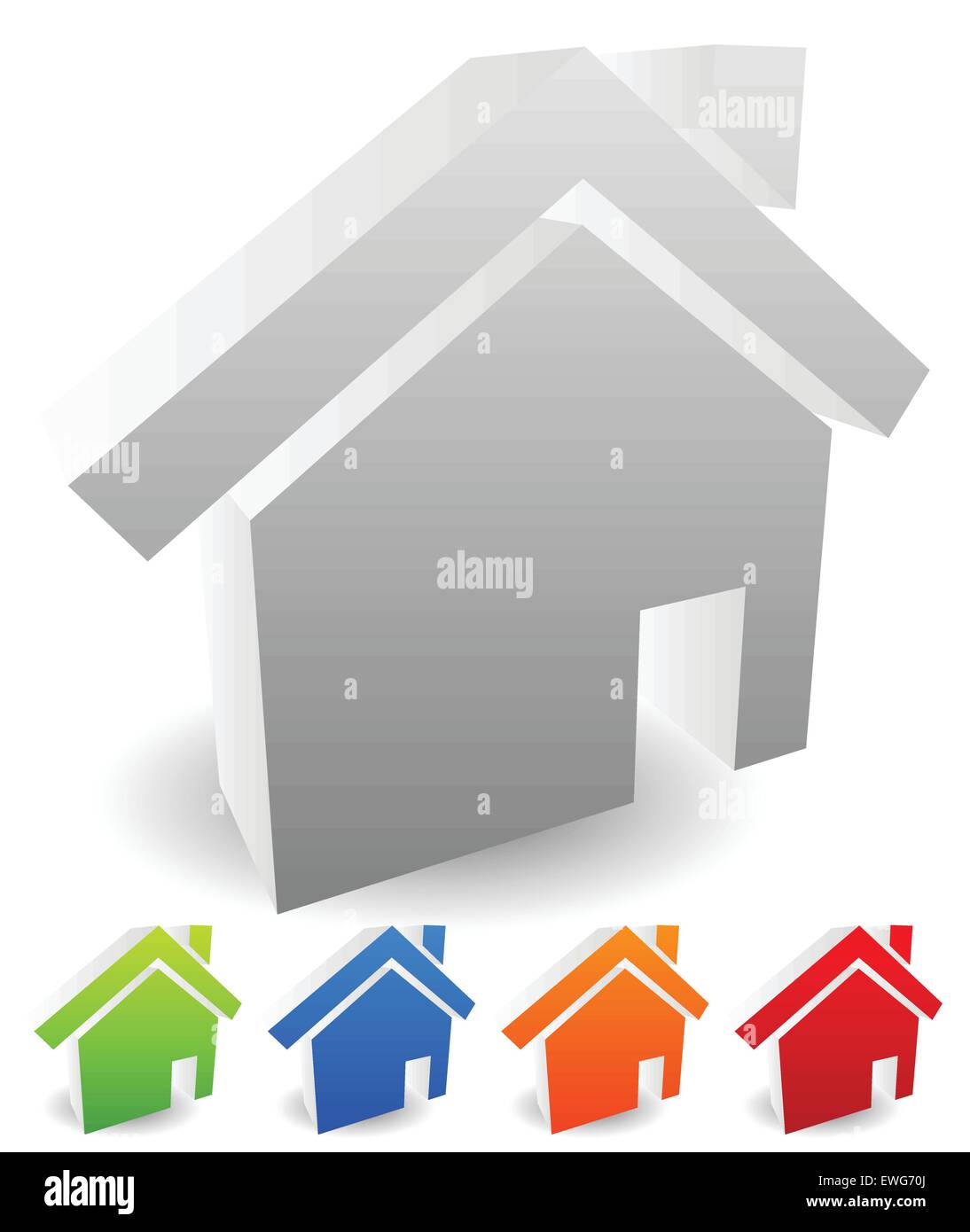 3d house icons. Editable vectors. Home, homepage, real estate themes ...
