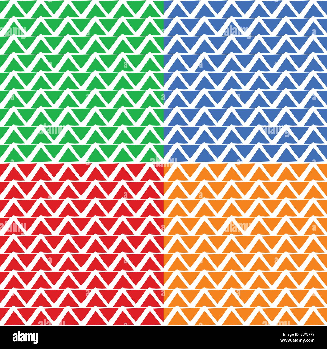 Colorful Repeatable Pattern Set With Wavy Zigzag Lines Editable Vector Stock Vector Image