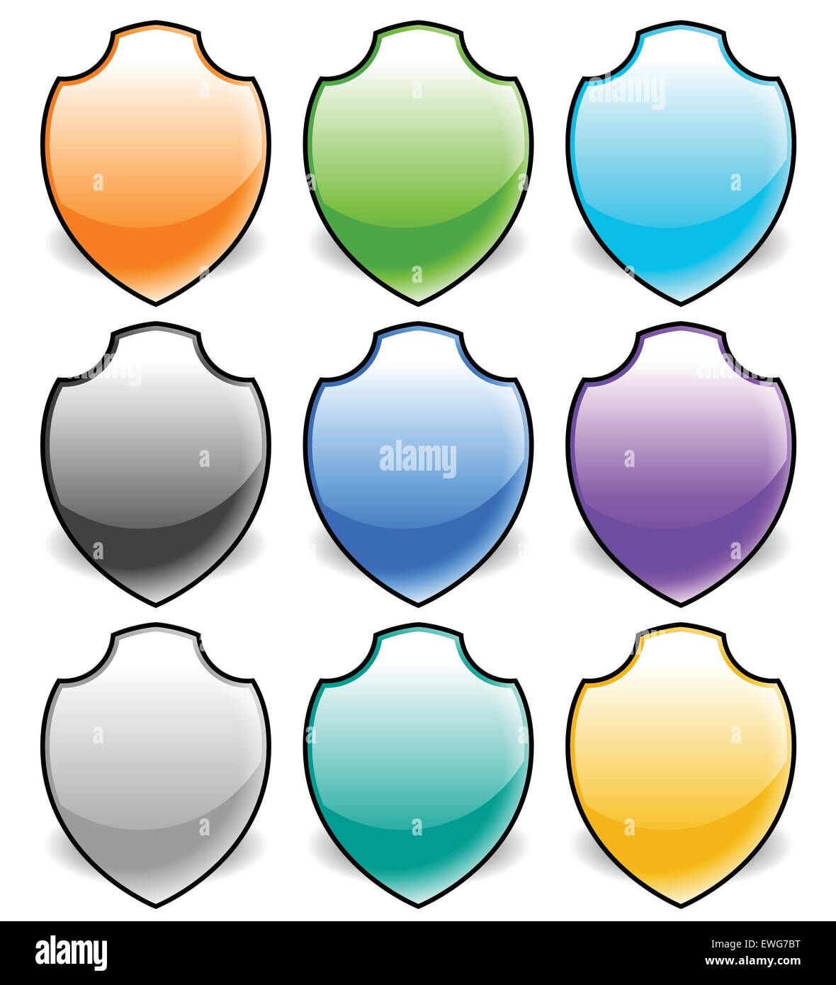 Vector shield shapes. Editable illustration. Eps 10 Stock Vector Image ...