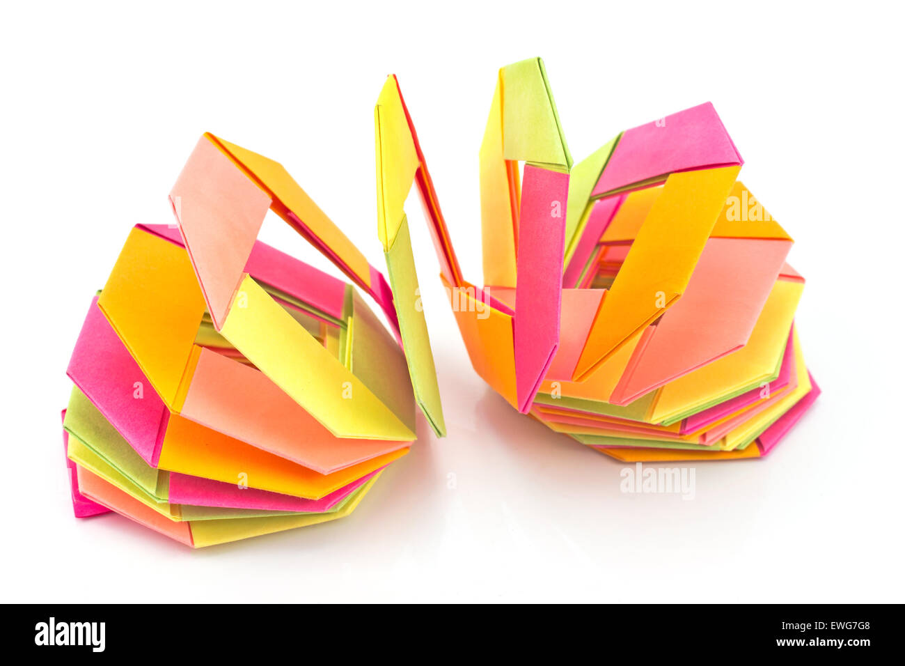 Colorful origami paper shapes isolated on white Stock Photo - Alamy