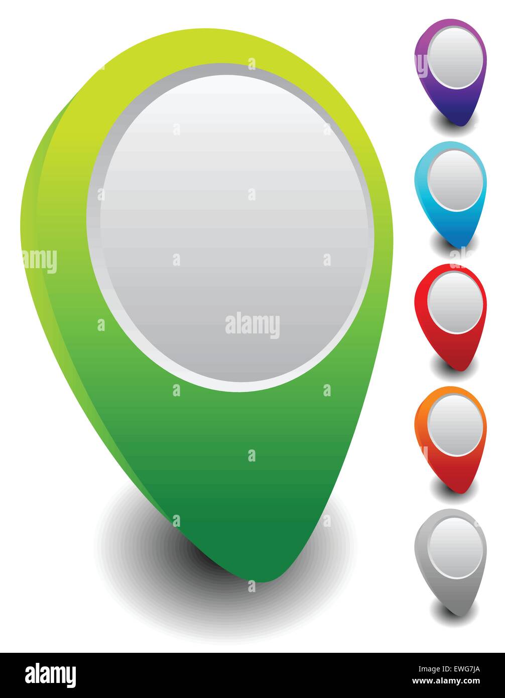 Set of colorful map markers, map pins with empty circle Stock Vector ...