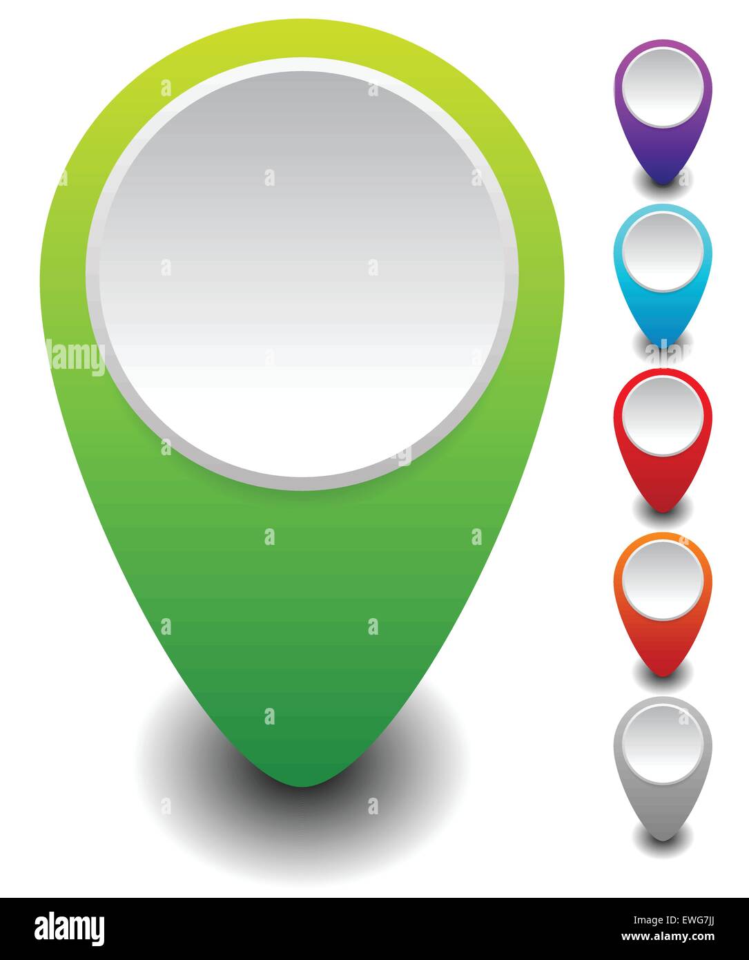 Set of colorful map markers, map pins with empty circle Stock Vector ...