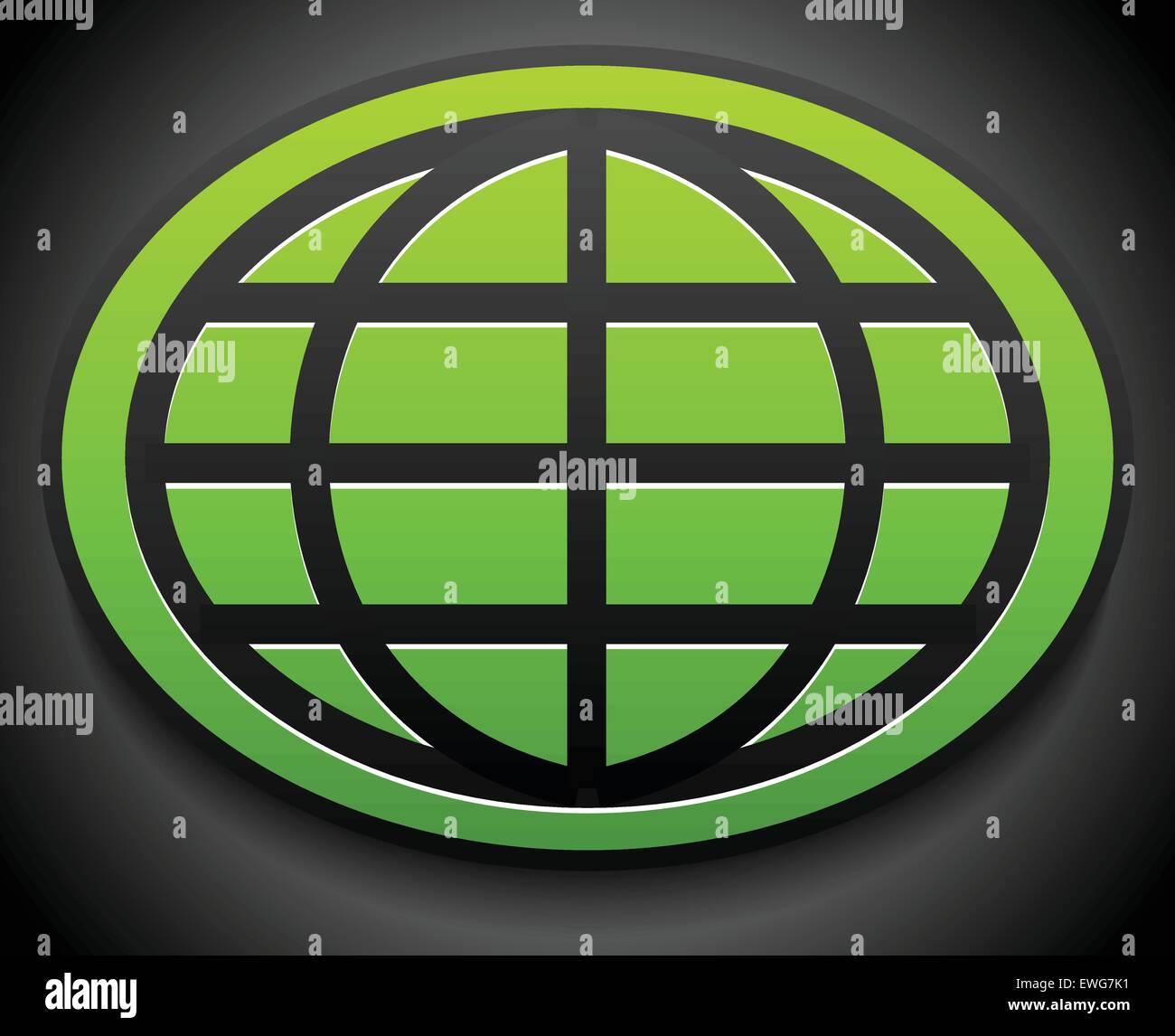 Wire-frame globe on green oval over dark backdrop Stock Vector Image ...