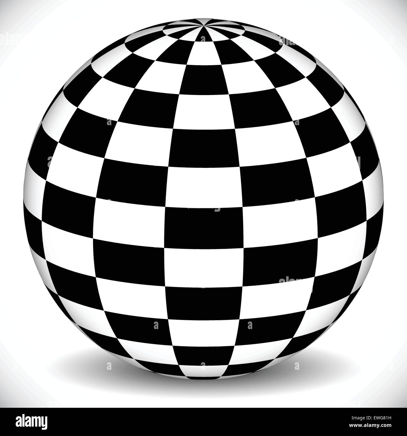3d sphere with checkered (chequered) surface on white Stock Vector ...